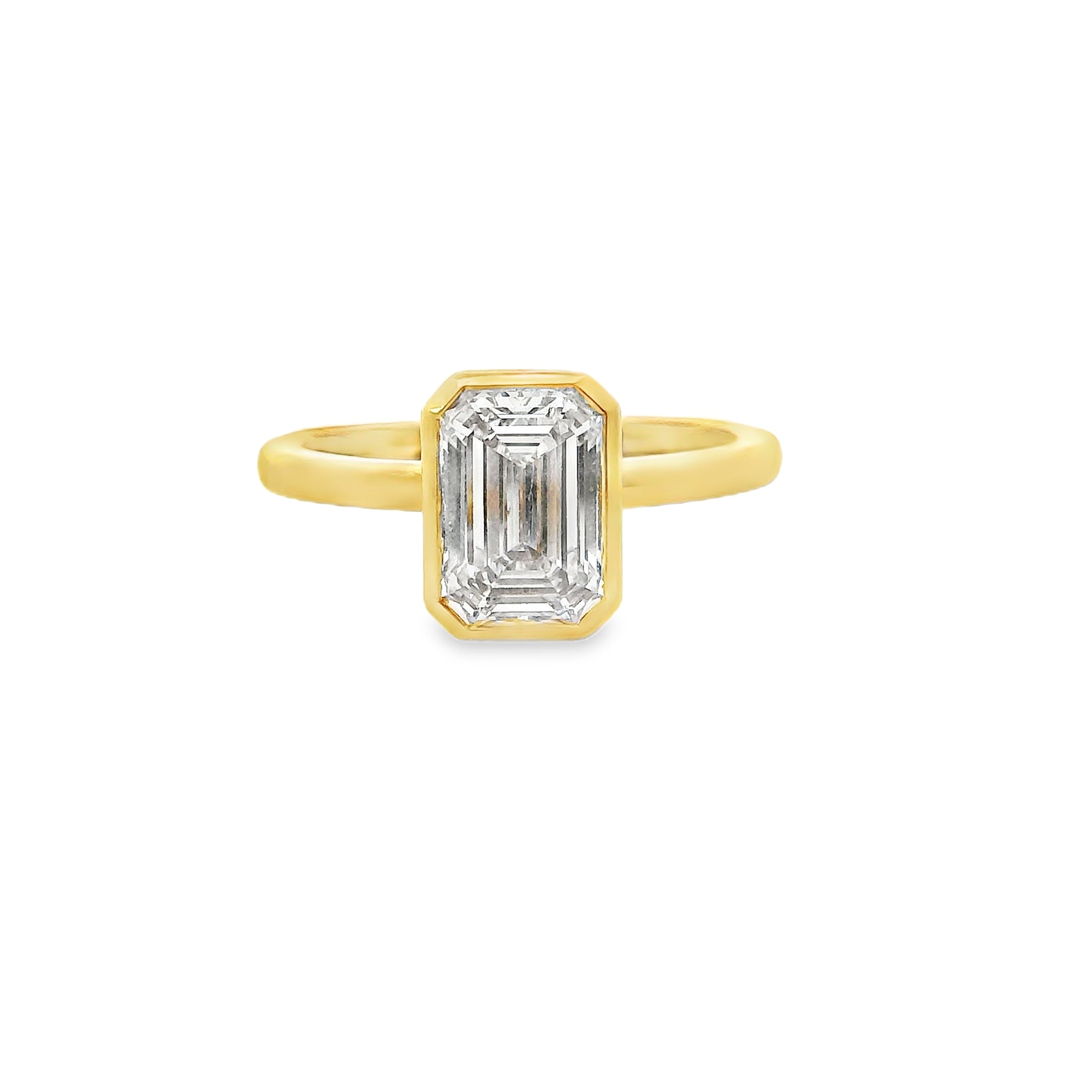 1.57ct Emerald Cut Lab Grown ESTELLE Design Yellow Gold – Michael ...